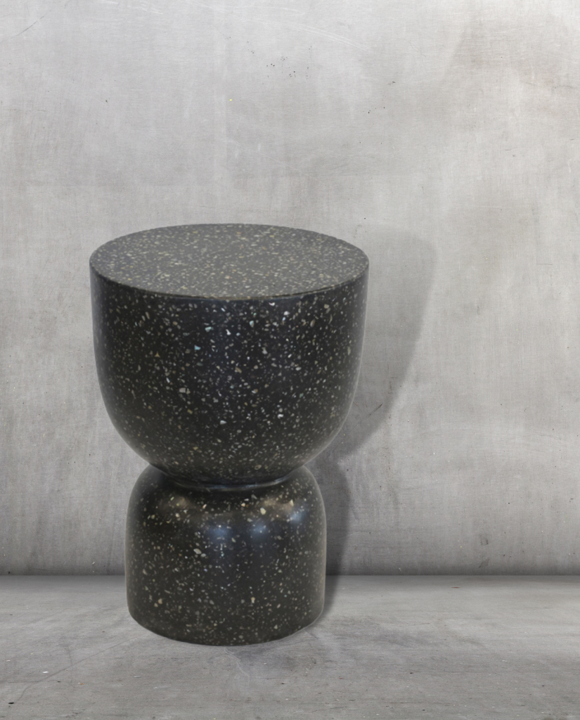 GARDEN STOOL TERRAZZO BONGO DRUM BLACK – jadorehome