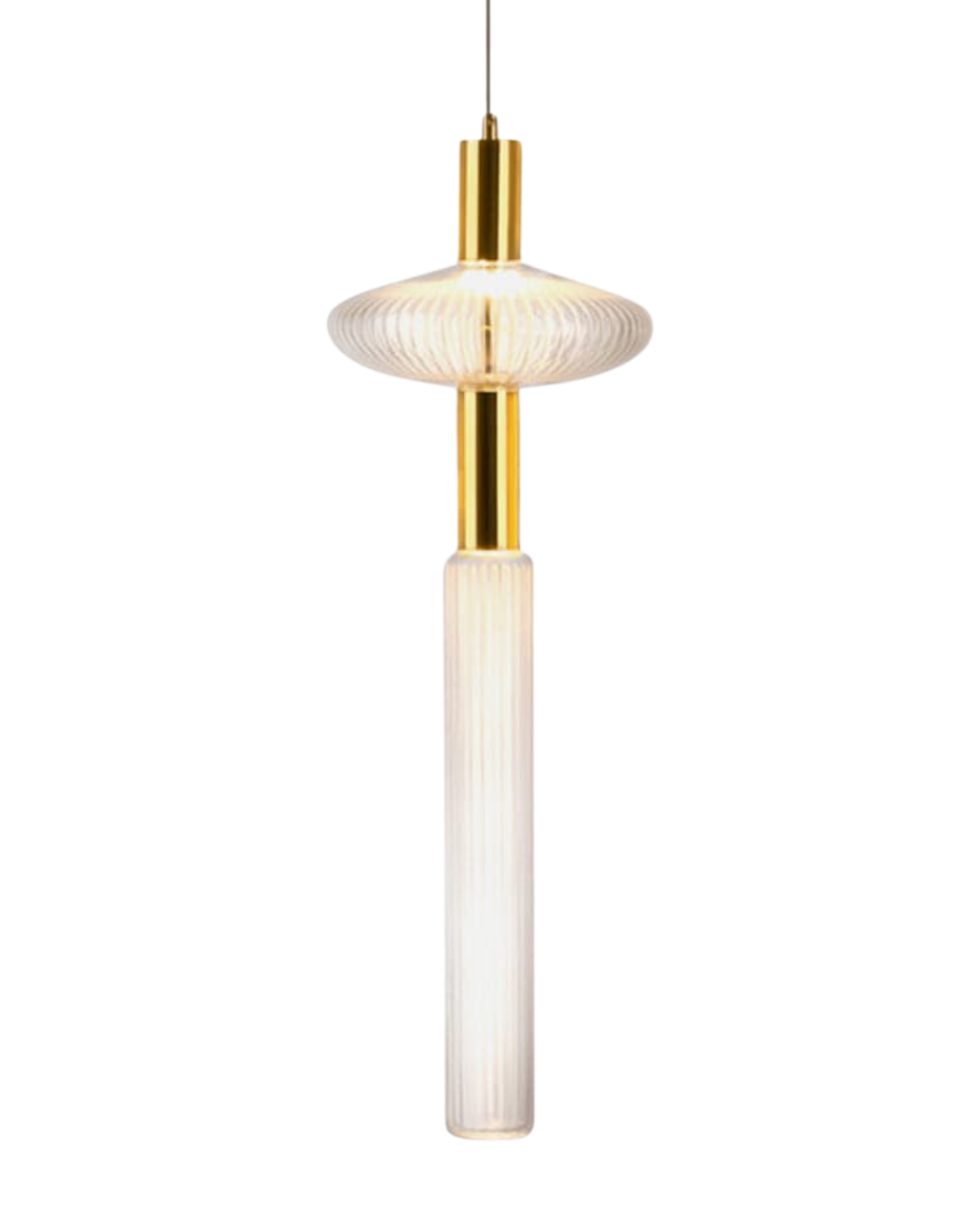 Nova Pendant Light Gold Ribbed Glass – jadorehome